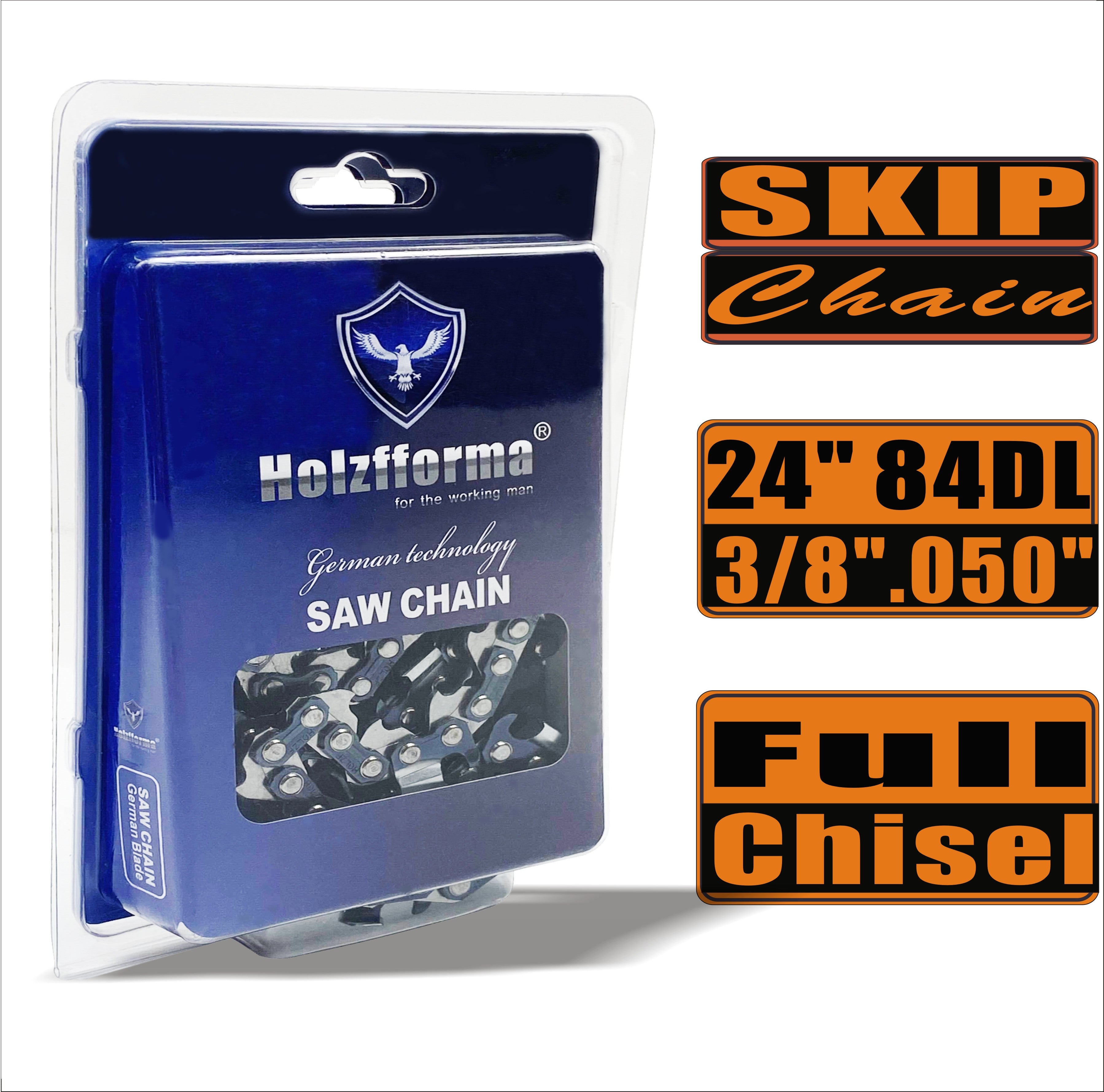 Holzfforma® Skip Chain Full Chisel 3/8 .050 24inch 84DL BLUESAWS – BLUESAWS